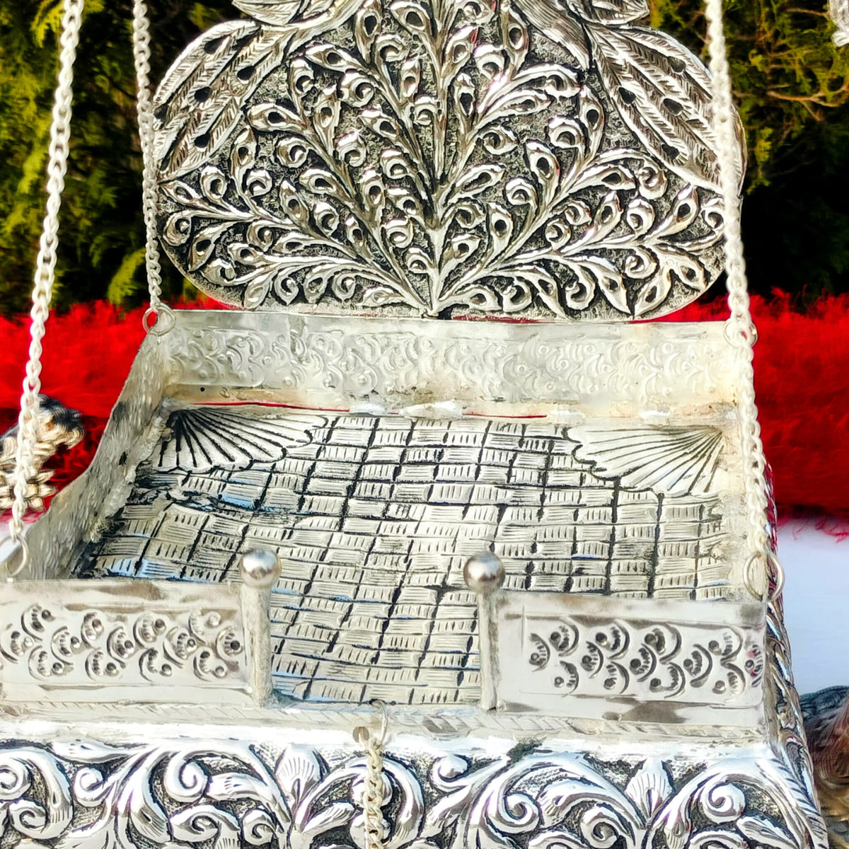 Antique German silver antique Tree design jhula for laddu gopal/ kahna ...